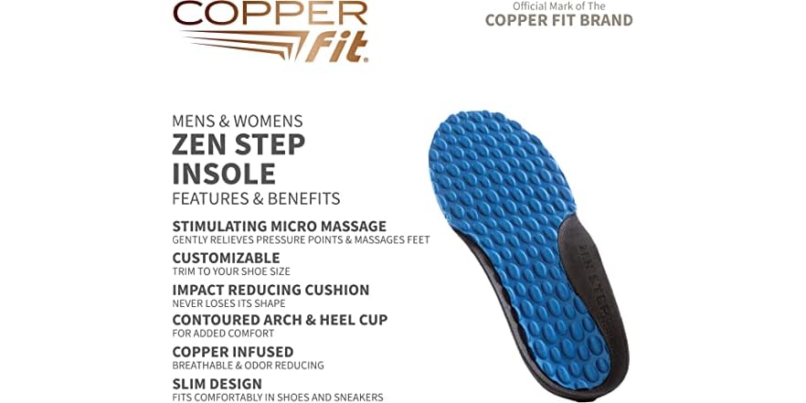 Copper Fit Men's Zen Step Comfort Insole