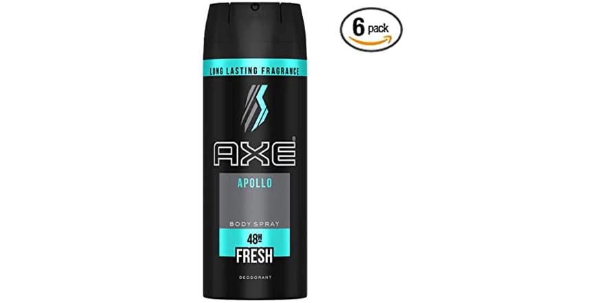 Axe APOLLO Body Spray Deodorant, 6-Pack