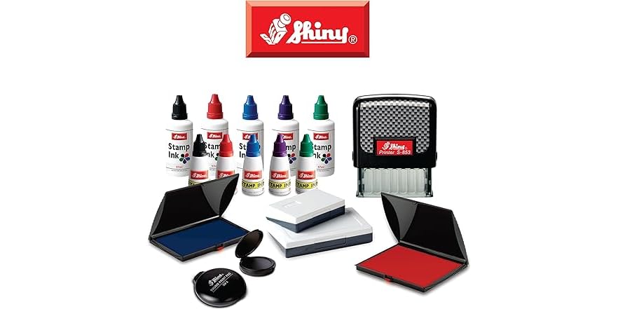 Shiny Junk Stamp, Red Ink, 9/16" x 1-1/2", Shi