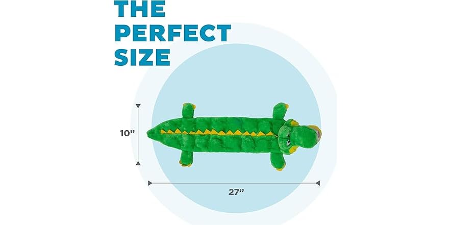 Outward Hound Squeaker Matz Plush Gator Dog Toy, XL 642833