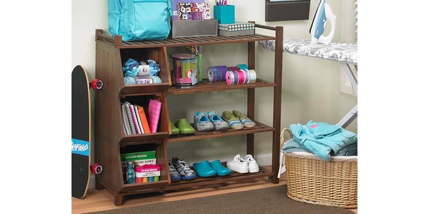 4-Tier Outdoor Shoe Rack with Cubby