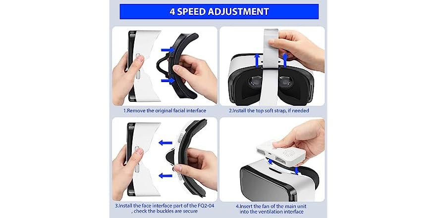 Sonicgrace Cooling Fan Face Cover for Oculus Quest 2