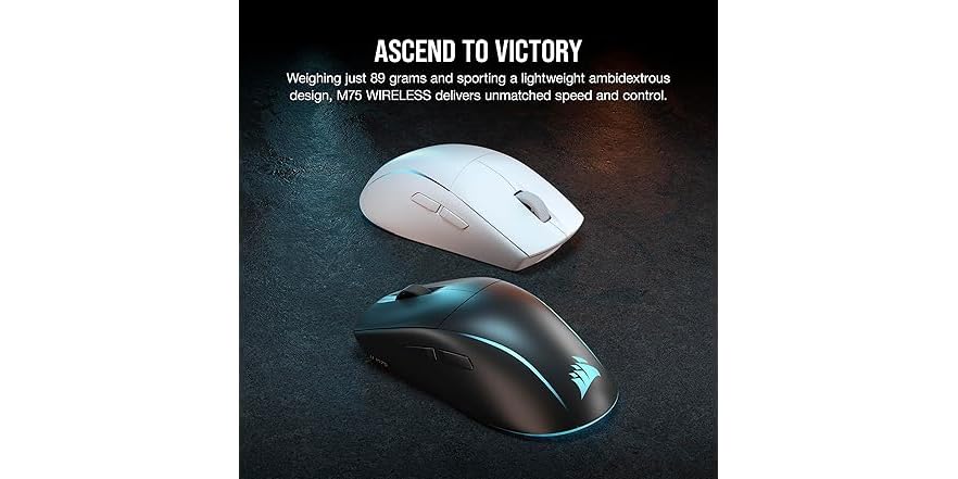 Corsair M75 Wireless RGB Gaming Mouse, Black