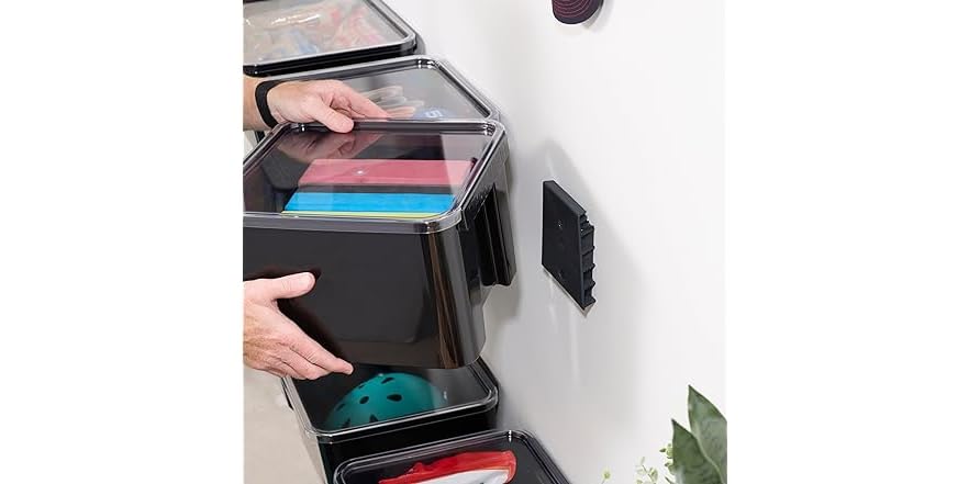 iDesign Storage Bin with Lid & Wall Bracket