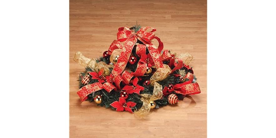 Holiday Peak 6' Poinsettia Pull-Up Tree