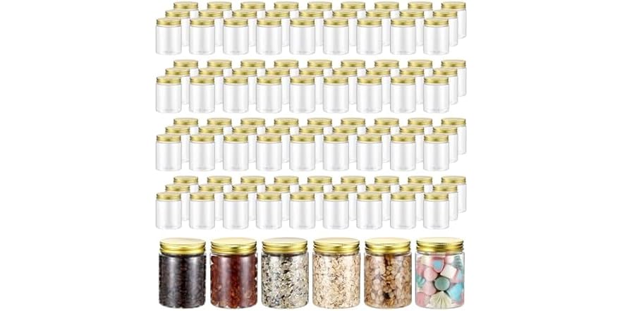 60 PC Clear Storage Jars with Metal Lids
