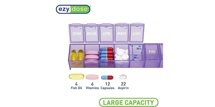 EZY DOSE Weekly Pill Organizer