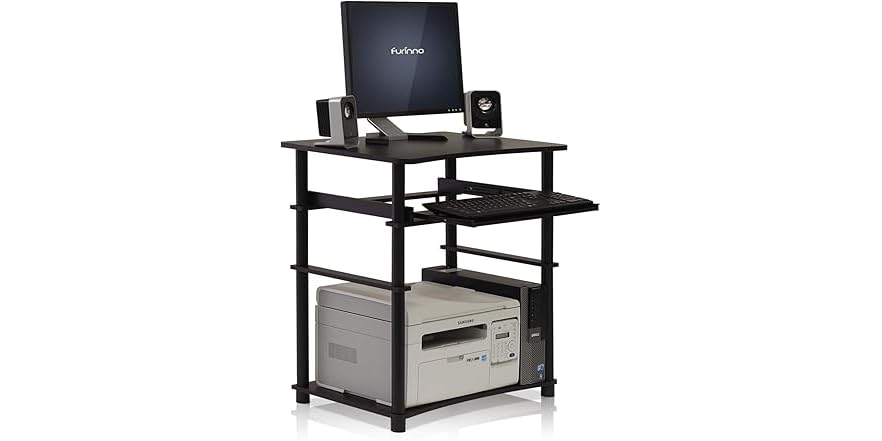 Furinno Home Computer Desk, Espresso/Black (Open Box)