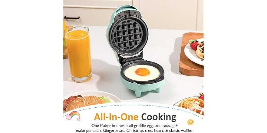 Sunvivi 4" mini waffle maker set