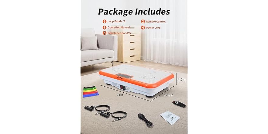ROTAI Vibration Plate Exercise Machine, Vibration Plate for (Open Box)