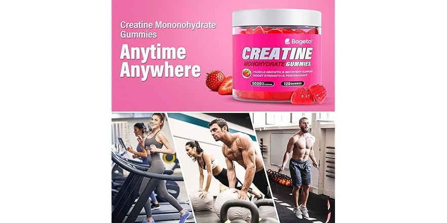 Bageto Creatine Monohydrate Gummies Strawberry