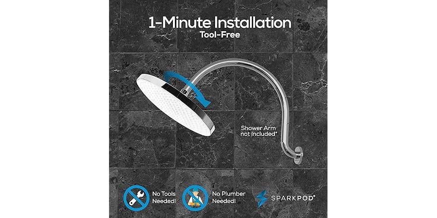 SparkPod 10" Rectangle Rain Shower Head