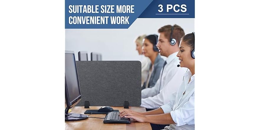 3PC Soundproof Acoustic Desk Divider