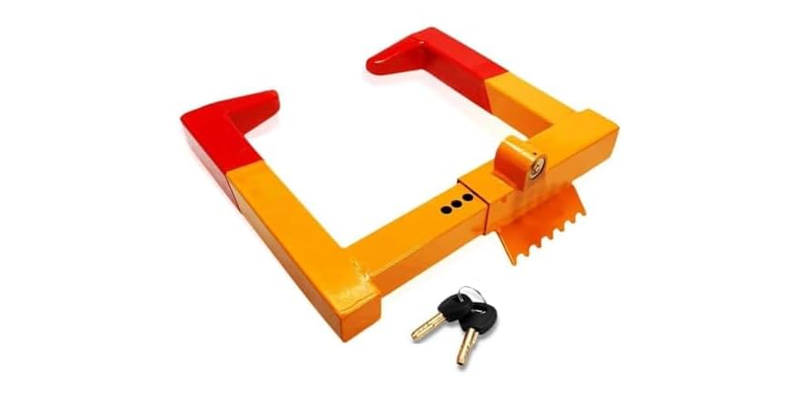 Zone Tech WL0003 Wheel Clamp Chock Lock Red/Yellow