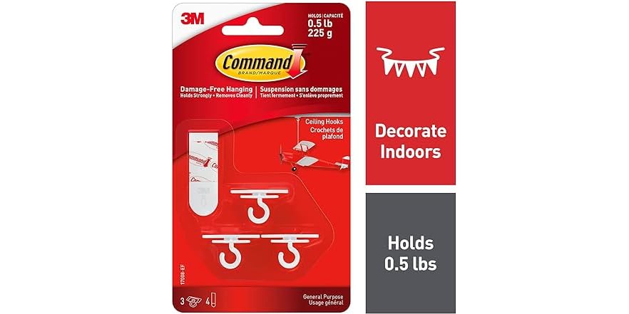 3M Polyethylene Command Ceiling Hooks(3)