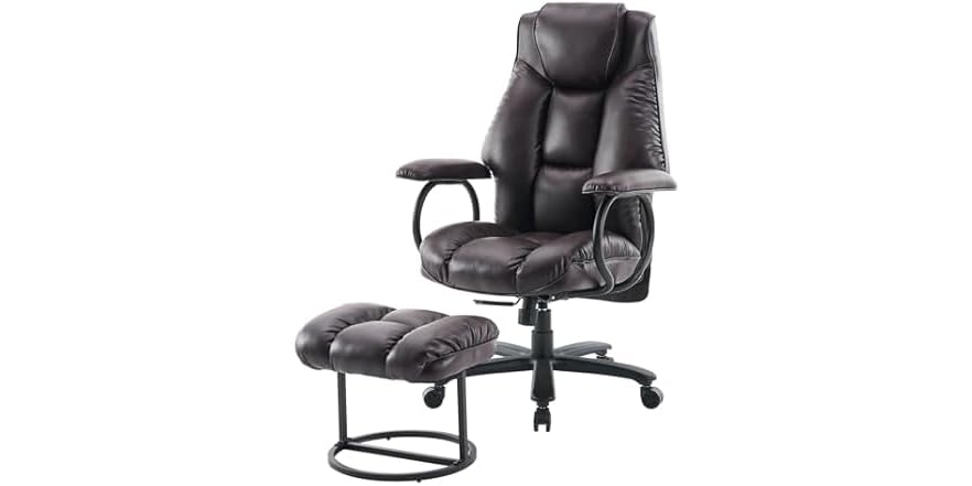 ATMILD Big & Tall Office Chair w/Ottoman