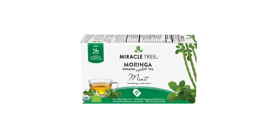 (6 pack) Miracle Tree's Organic Moringa Tea, Mint