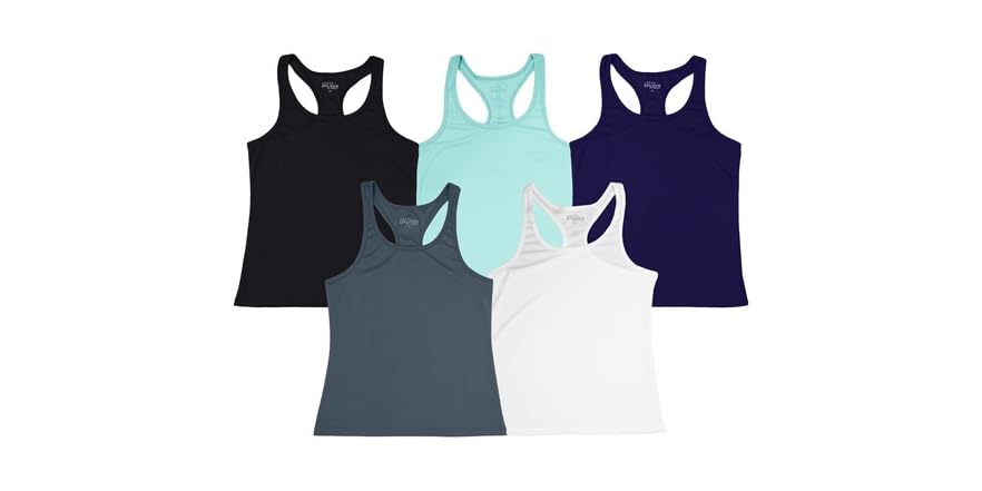 5PK Womens Performance Racerback Tanks