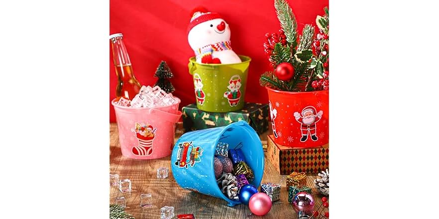 48 Pcs Small Plastic Christmas Buckets