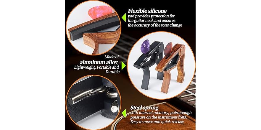 6 Pack Guitar Kapo Clip Clamps