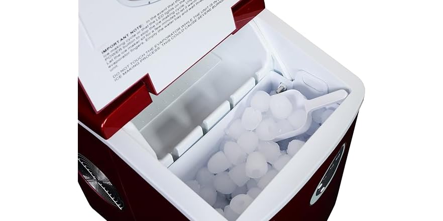 NewAir Ice Machine 28 lbs Ice Maker, Red