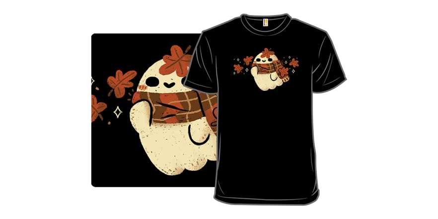Autumn Ghost with Scarf and Leaves