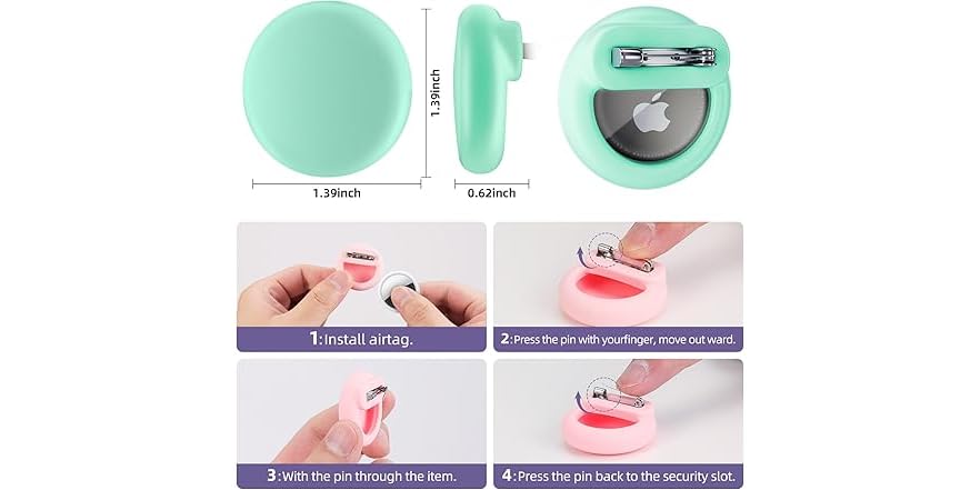 FlyCoco AirTag 4 Pack Hidden Case for Apple, Air Tag Holder