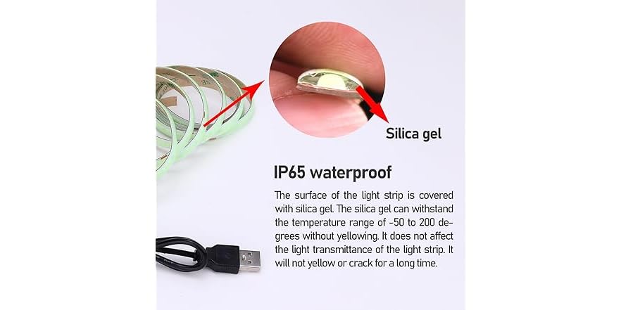5V USB COB Blue LED Strip Light 2 Pack