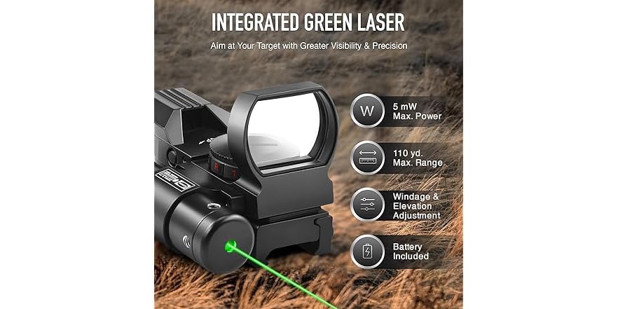 PINTY Reflex Red Dot Sight with Laser