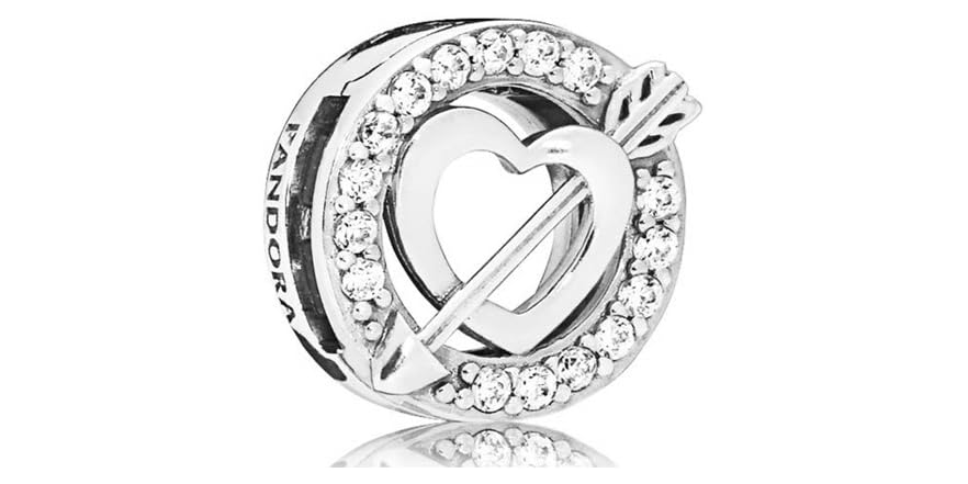 Pandora Heart Arrow Clip Charm