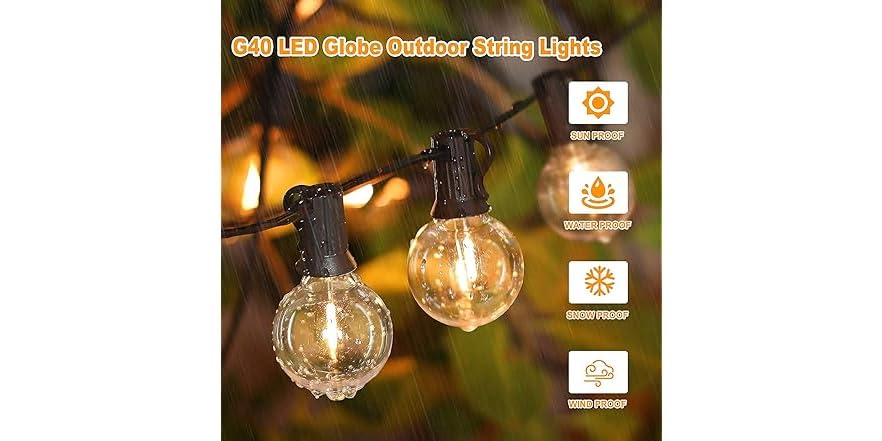 Bosceos 200FT Outdoor G40 LED String Lights