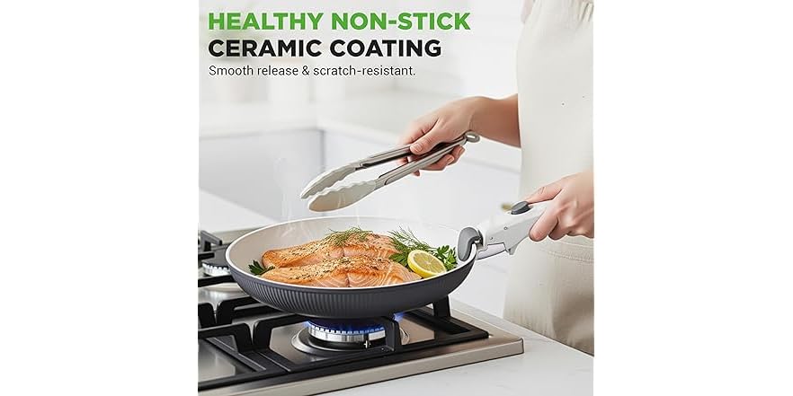 NutriChef 18-Piece Ceramic Cookware Set (Open Box)