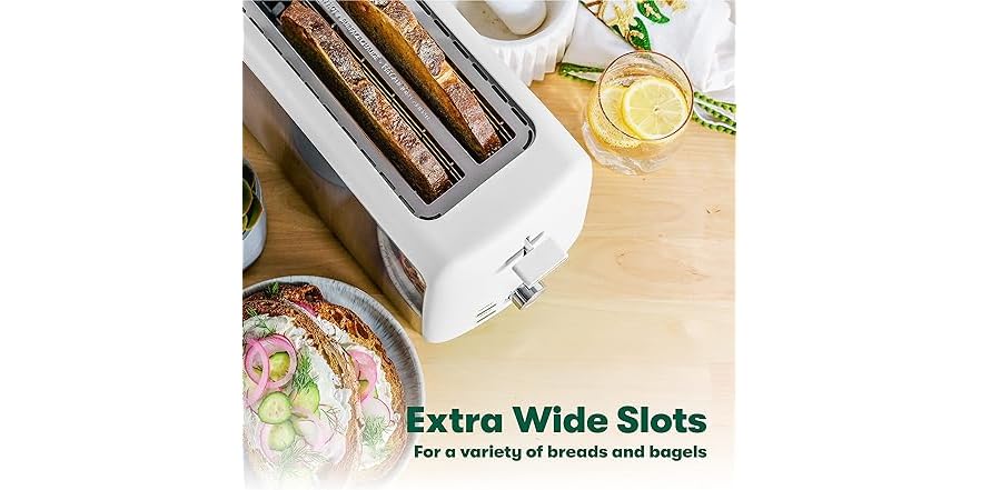 BELLA 4 Slice Long Slot Toaster - White