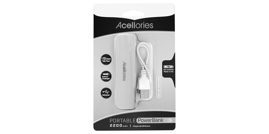 Acellories Power Bank w/ Light - 2 pack