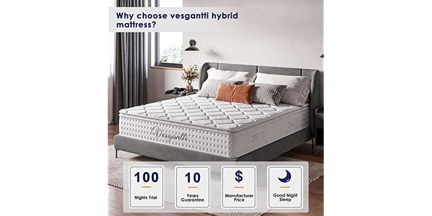 Vesgantti 10" Multilayer Hybrid Full Mattress