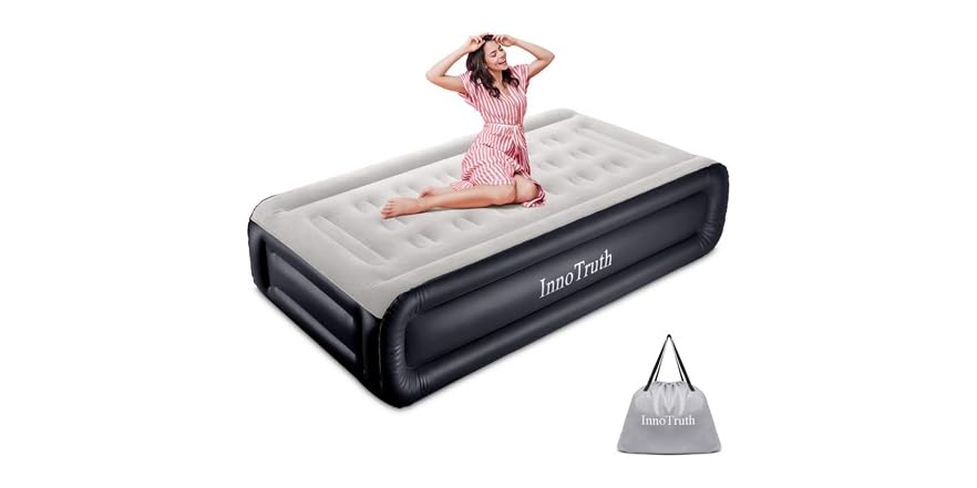 Raised Air Mattress with Built-in Pump