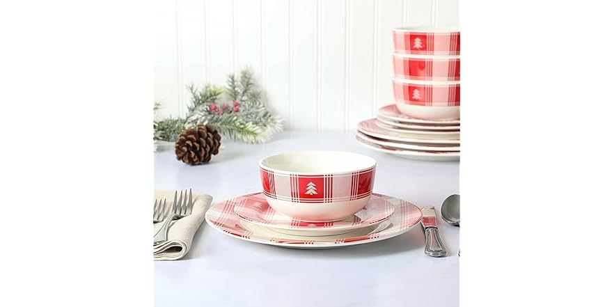 Martha Stewart Plaid Dinnerware Set