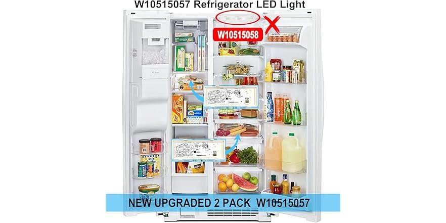 W10515057 Refrigerator Freezer LED Light Set