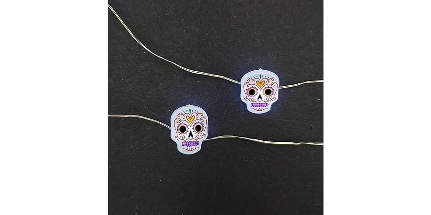 LumaBase Fairy String Lights w/Sugar Skull Motif
