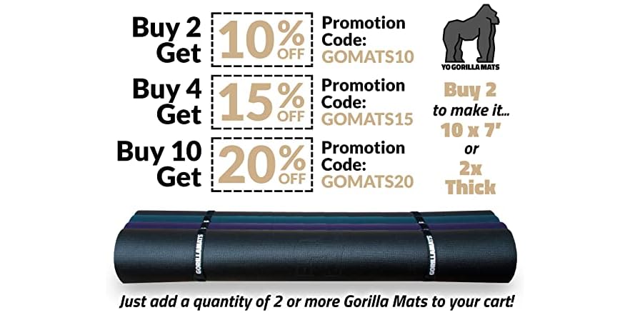 Gorilla Mats Premium Large Yoga Mat