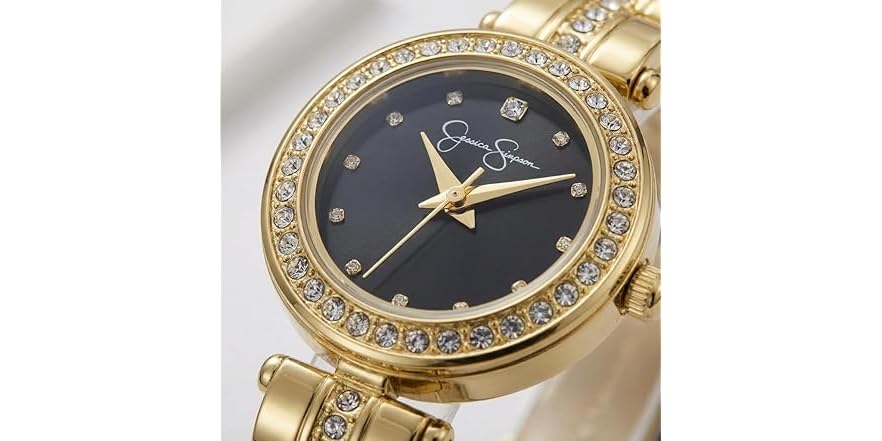 Jessica Simpson Watch Round Crystal Dial