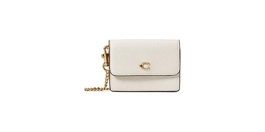 Coach Refined Calf Leather Half Flap Card Case