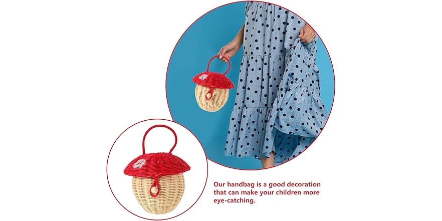 Rattan Mushroom Storage Basket With Lid