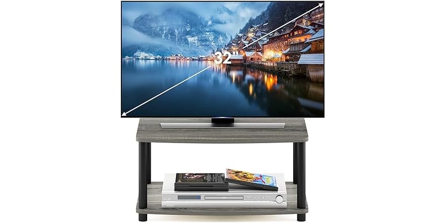 Furinno 2-Tier TV Stand Grey/Black
