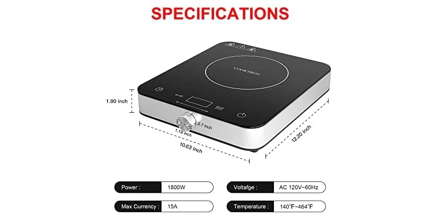 Single Countertop Portable Induction
