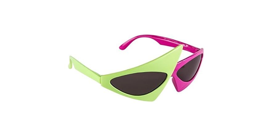 Neon Pink & Green Asymmetric Glasses