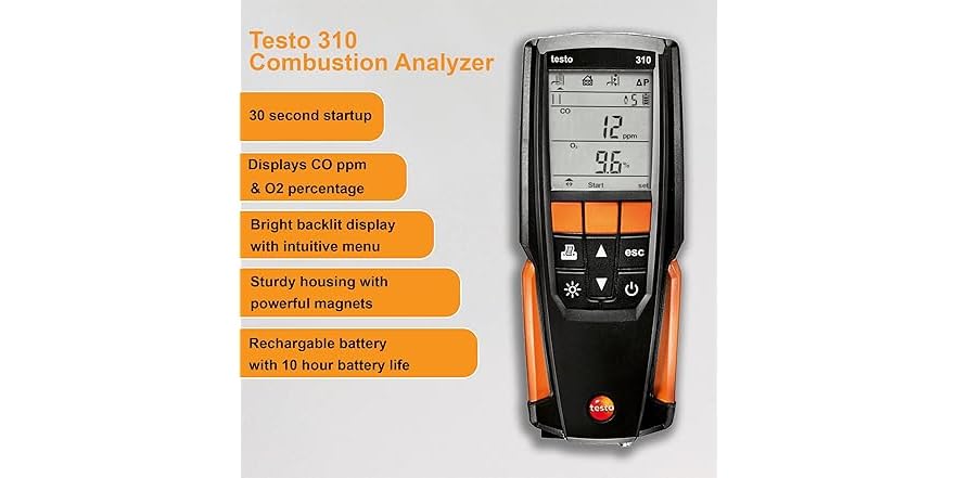 testo 310 Combustion Analyzer Kit with Printer