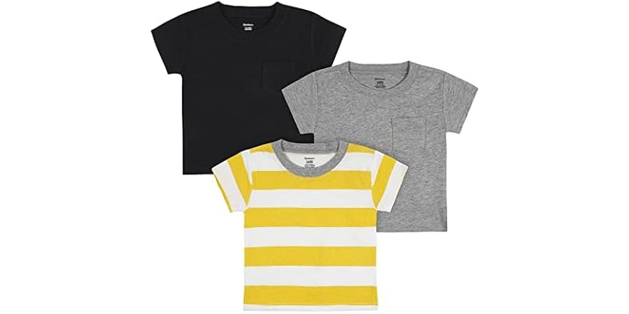 Gerber Baby Boys Yellow Stripe Tees (3-6M)