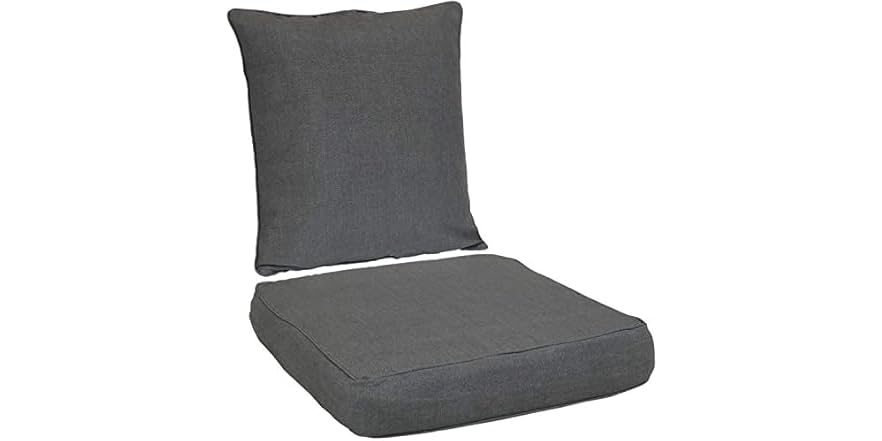 Sunnydaze Gray Back and Seat Cushion Set