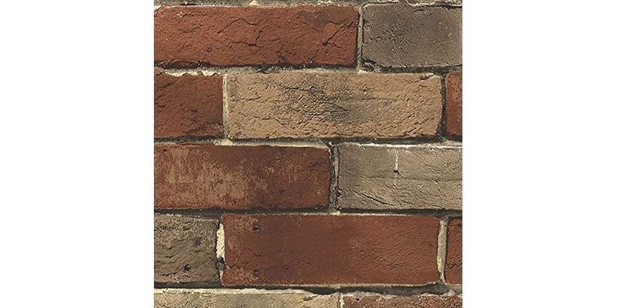Wallpaper Faux Smooth Rust Tuscan Brick